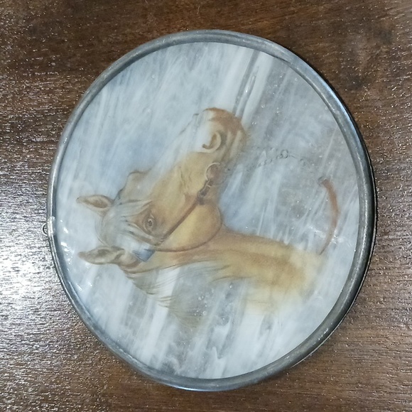 Swan | Other | Suncatcher Palomino Horse Head Signed Swan Stained Glass ...